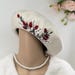 Unique Hand Embroidered Wool Beret - French Hat With Floral Design ...