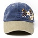 Embroidered Flower Cotton Cap Blue Beige - One-of-a-kind Hat With ...