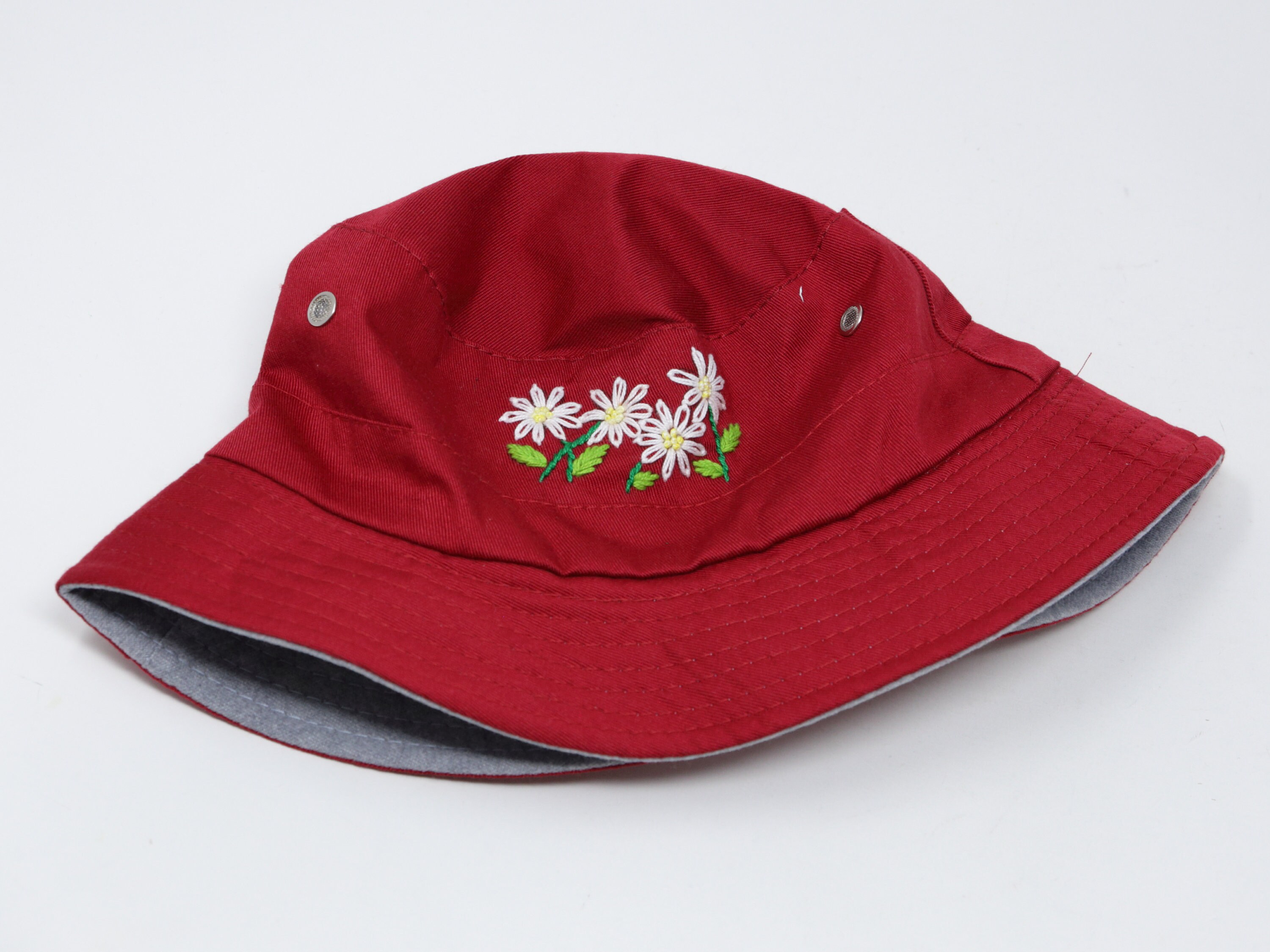 Hand Embroidered Daisy Flower Bucket Hat Lightweight Foldable - Etsy
