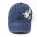 Wash Cotton Baseball Cap, Hand Embroidered Flower Hat, Mix Floral ...