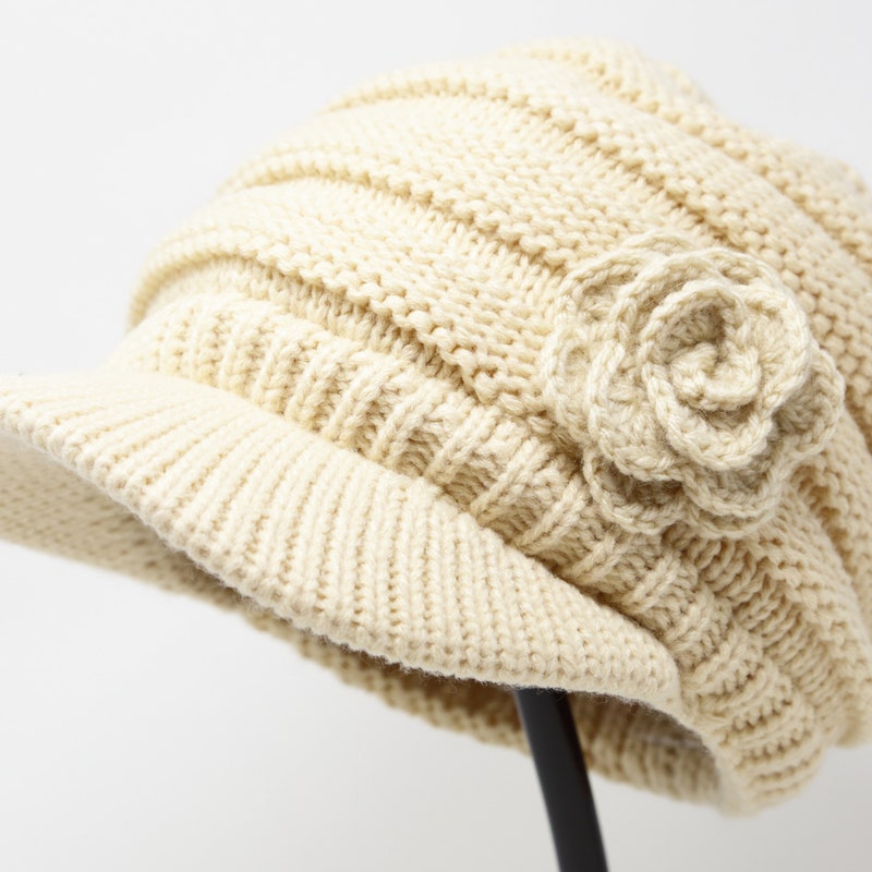 Rose Brown Knit Hat - Etsy