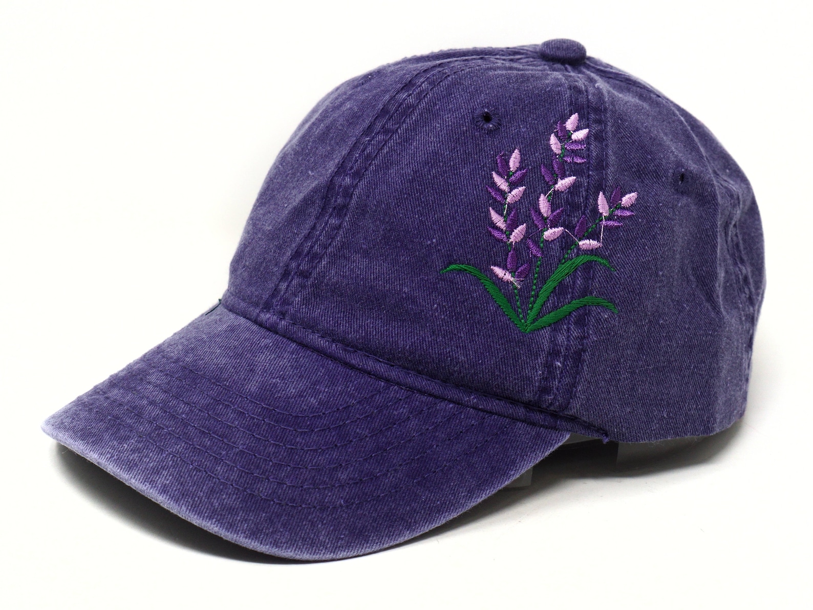 Lavender Embroidered Purple Blue Flower Baseball Cap Washed - Etsy