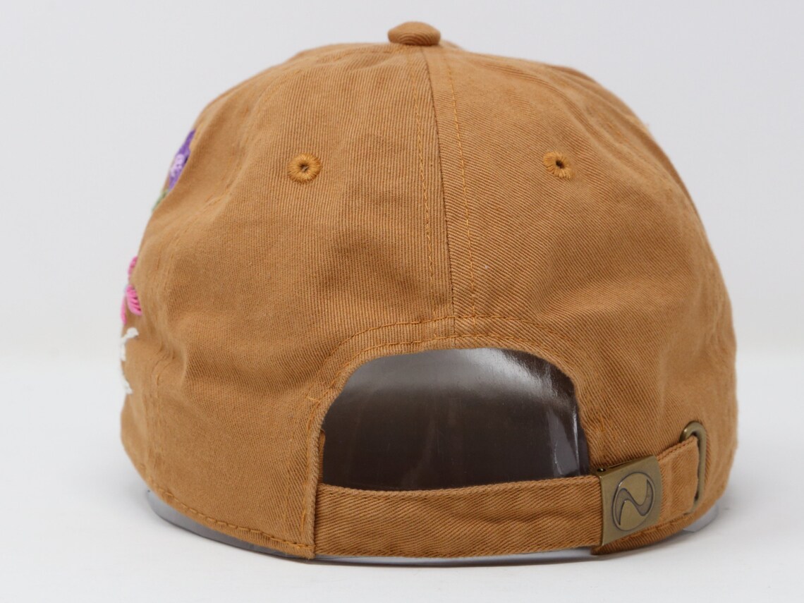 Wash Cotton Baseball Cap Hand Embroidered Flower Hat Curved | Etsy