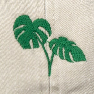 Monstera Embroidered Tropical Plant Green Leaf Baseball Cap, Washed ...