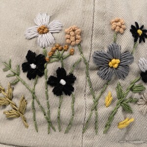 Floral Hand Embroidered Baseball Cap | Boho Cottagecore Hat ...