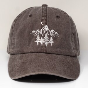 Mountain Forest Embroidered Baseball Cap Curved Brim Sun Hat Summer ...