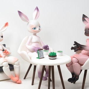 3D Printed PLA Plastic 30cm BJD, Furry Bunny Ball Jointed Doll, Pre ...