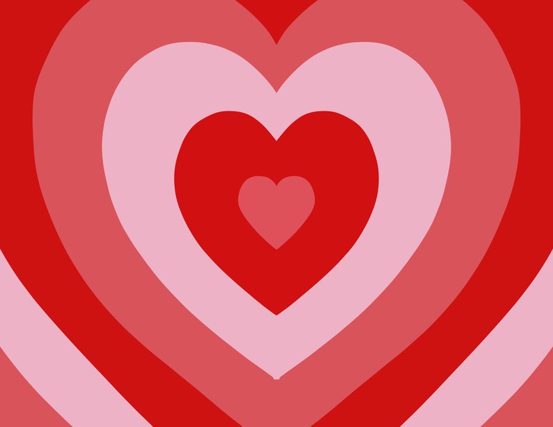 Heart Background - Digital Background - Download - Valentine's - Etsy