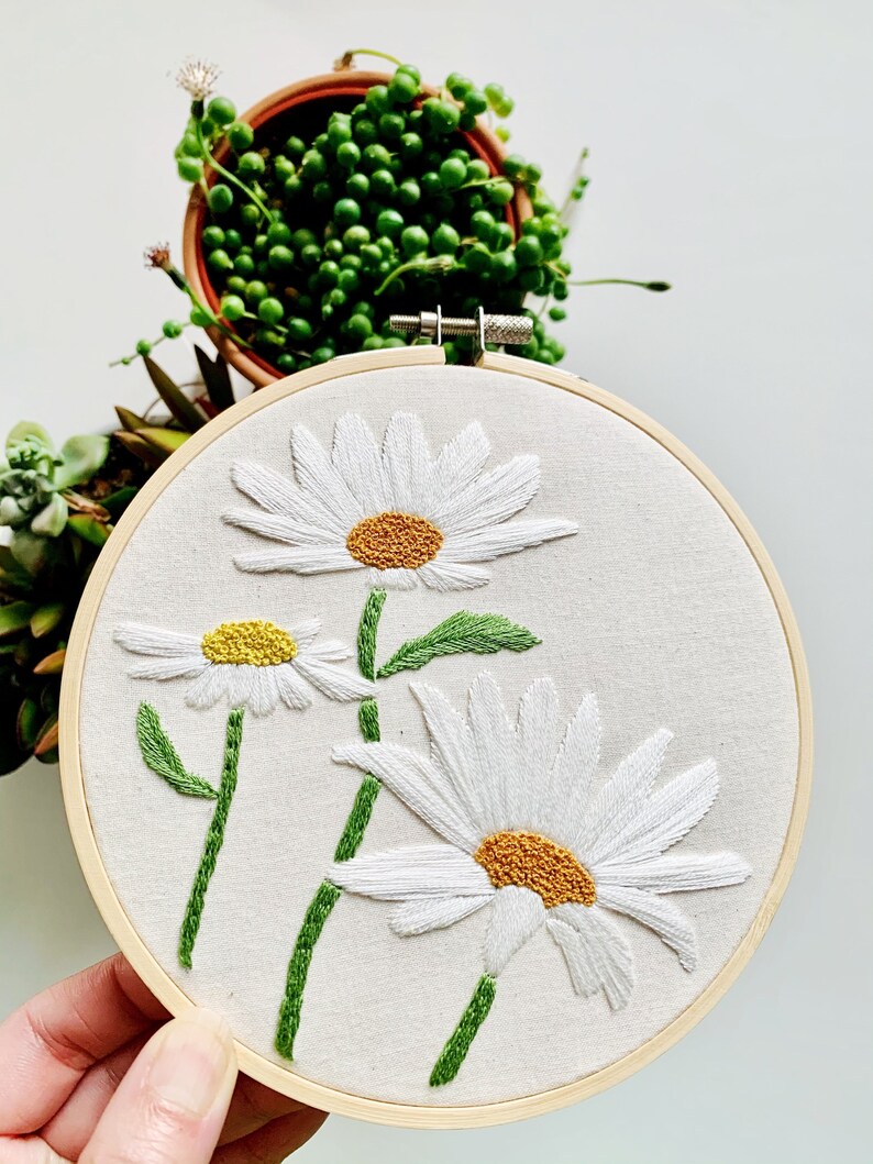 Wild Daisy Embroidery Pattern. Botanical Embroidery PDF | Etsy
