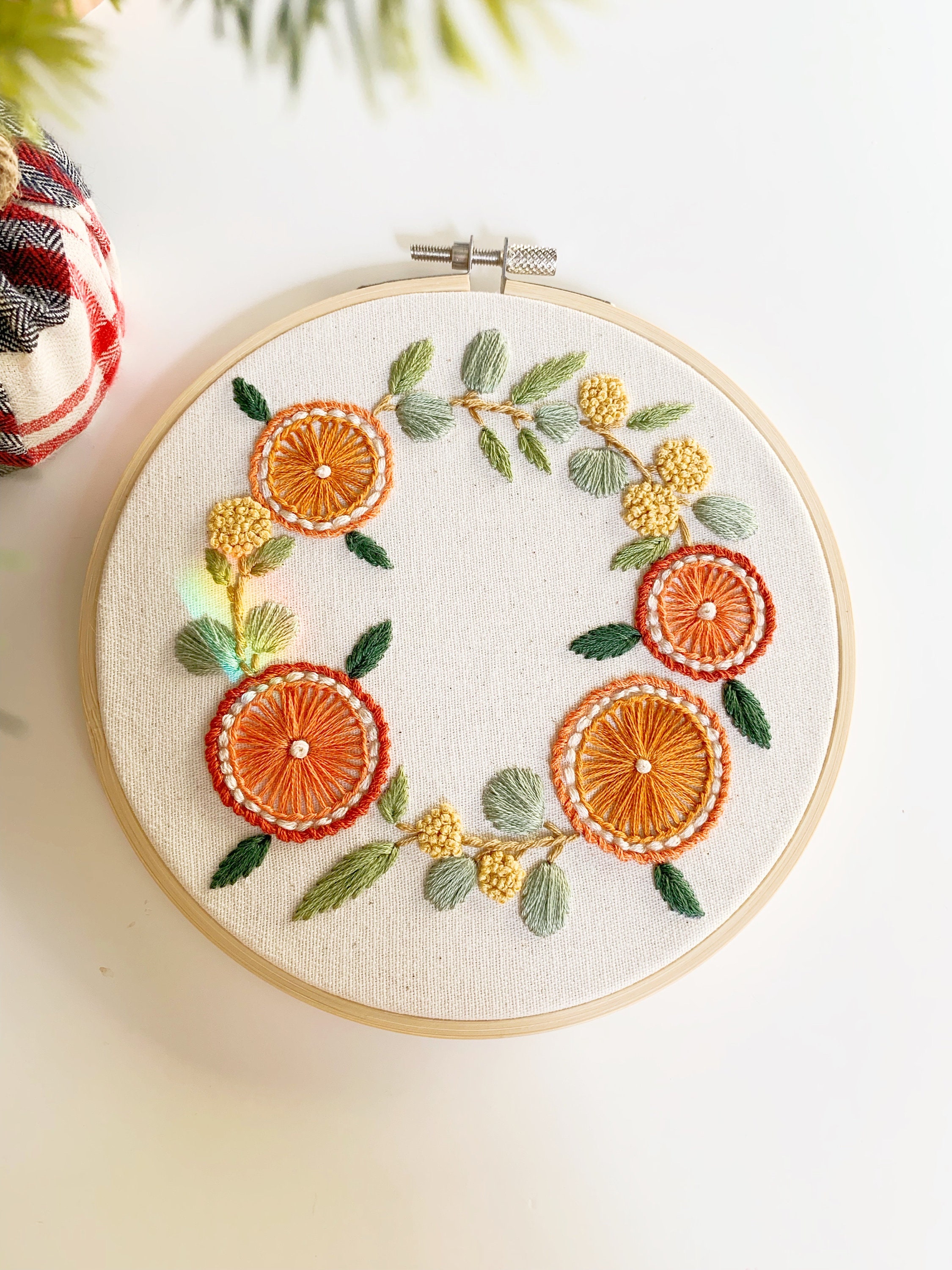 Orange Eucalyptus Wreath Hand Embroidery PDF Pattern - Etsy