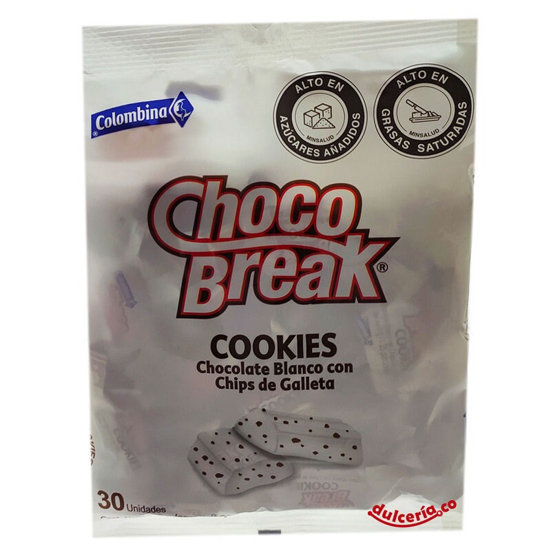 Colombian Chocobreak Cookies Colombina White Chocolate With Cookie Bits ...