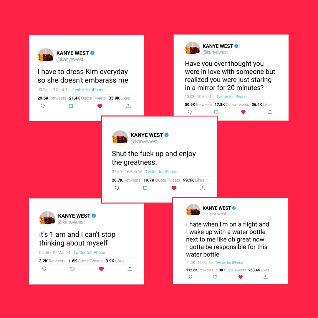 5 Kiss Cut Stickers « Kanye West » : 5 Funny Tweets - Pack 2 - Etsy