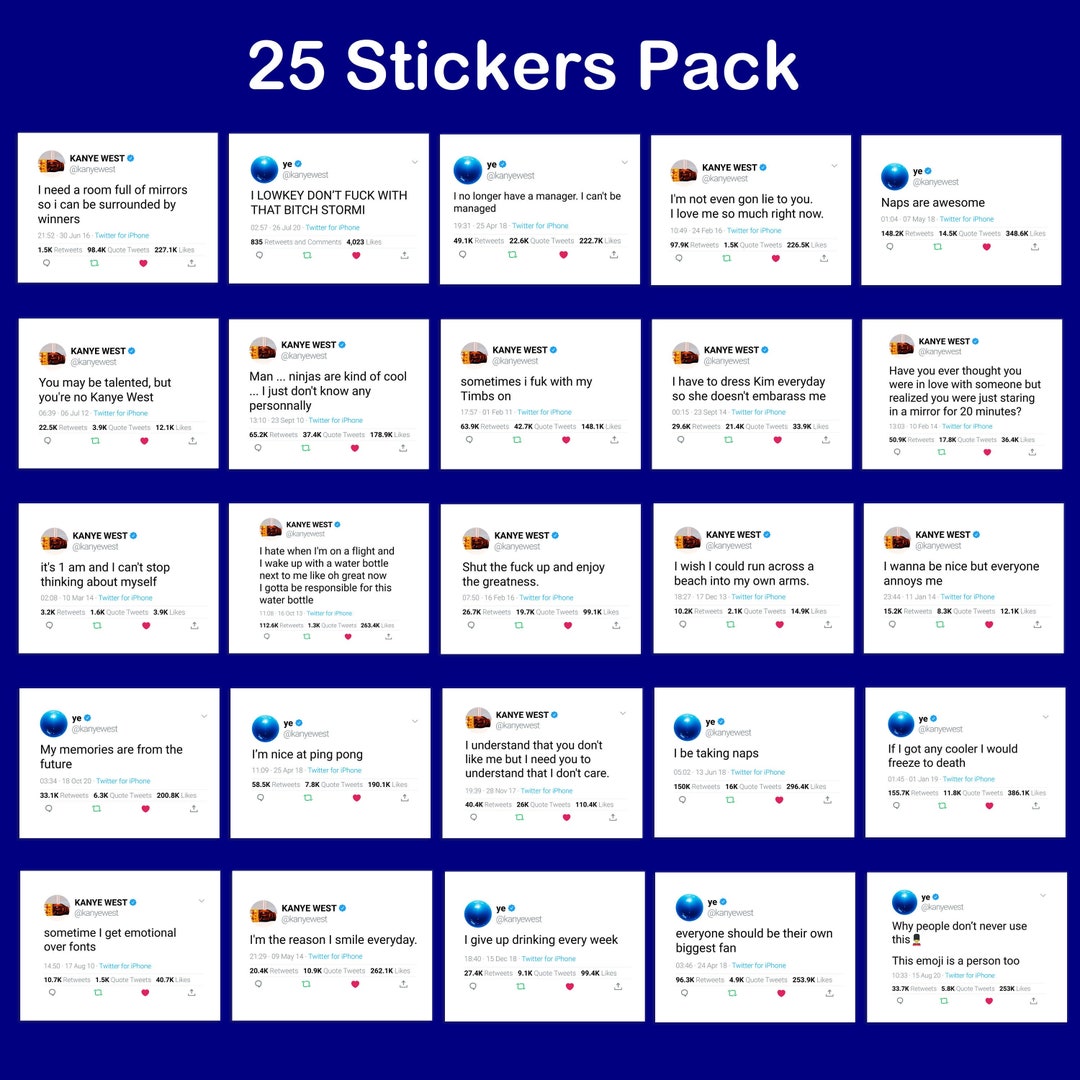25 Kiss Cut Stickers « Kanye West » : the Best and Funniest Tweets (25 ...