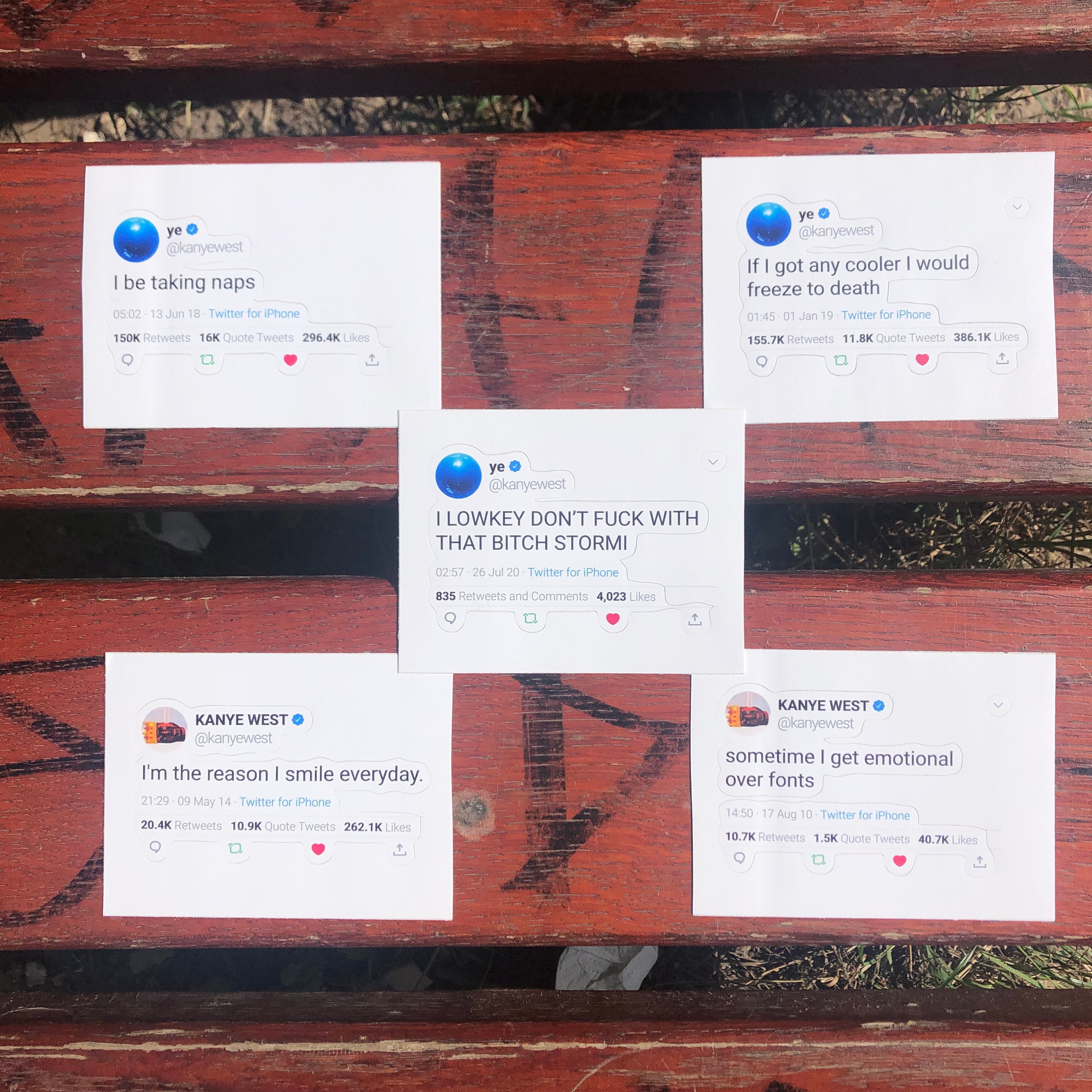5 Kiss Cut Stickers Kanye West : 5 Funny Tweets Pack 4 - Etsy
