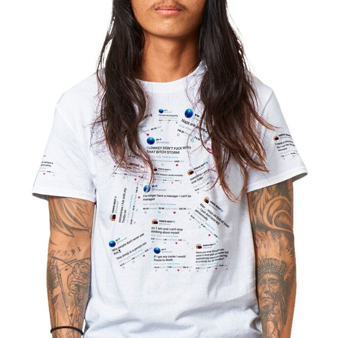 Kanye West Shirt: Funniest Tweets Patchwork [white Shirt] - Etsy
