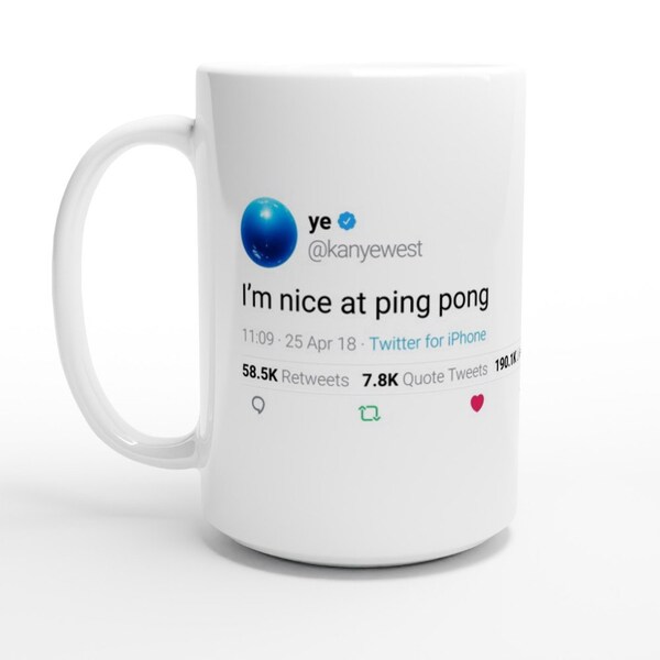 Kanye Ping Pong Mug - Etsy