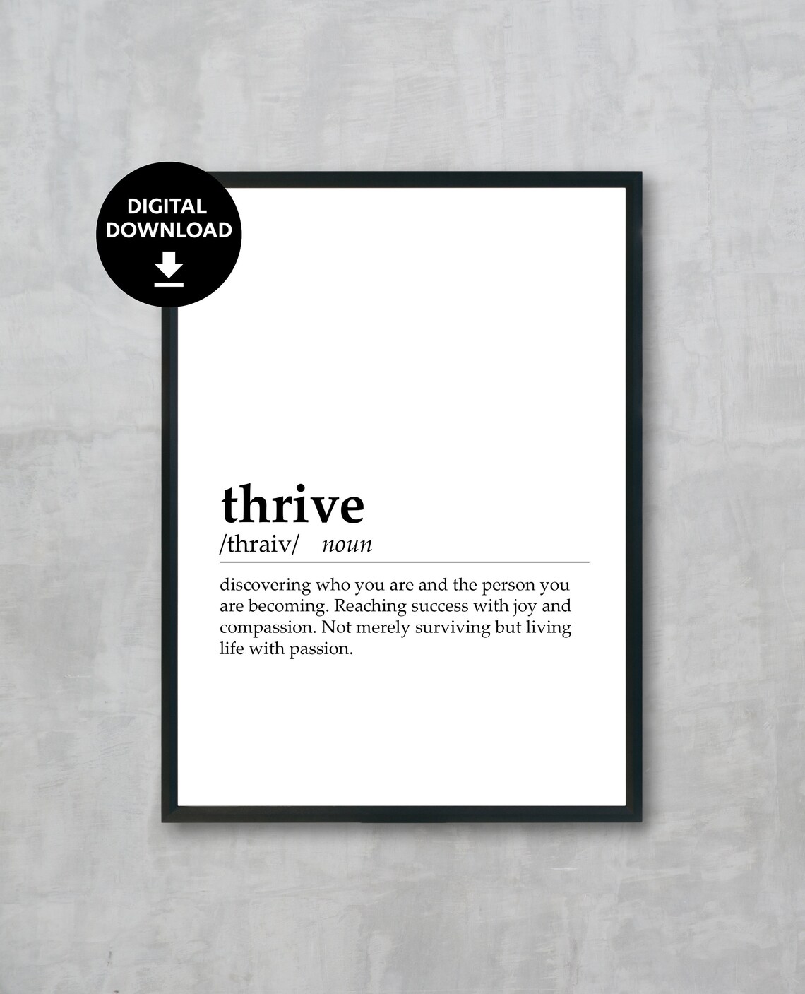 DIGITAL DOWNLOAD, Thrive Definition, Thrive Poster, Inspirational ...