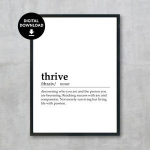 DIGITAL DOWNLOAD, Thrive Definition, Thrive Poster, Inspirational ...