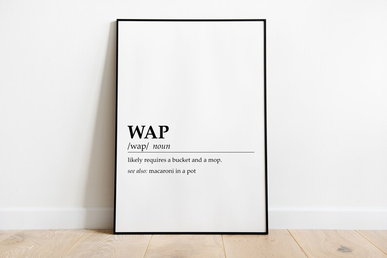 DIGITAL DOWNLOAD, WAP Definition Print, Wap Art Print, Funny Home Decor ...