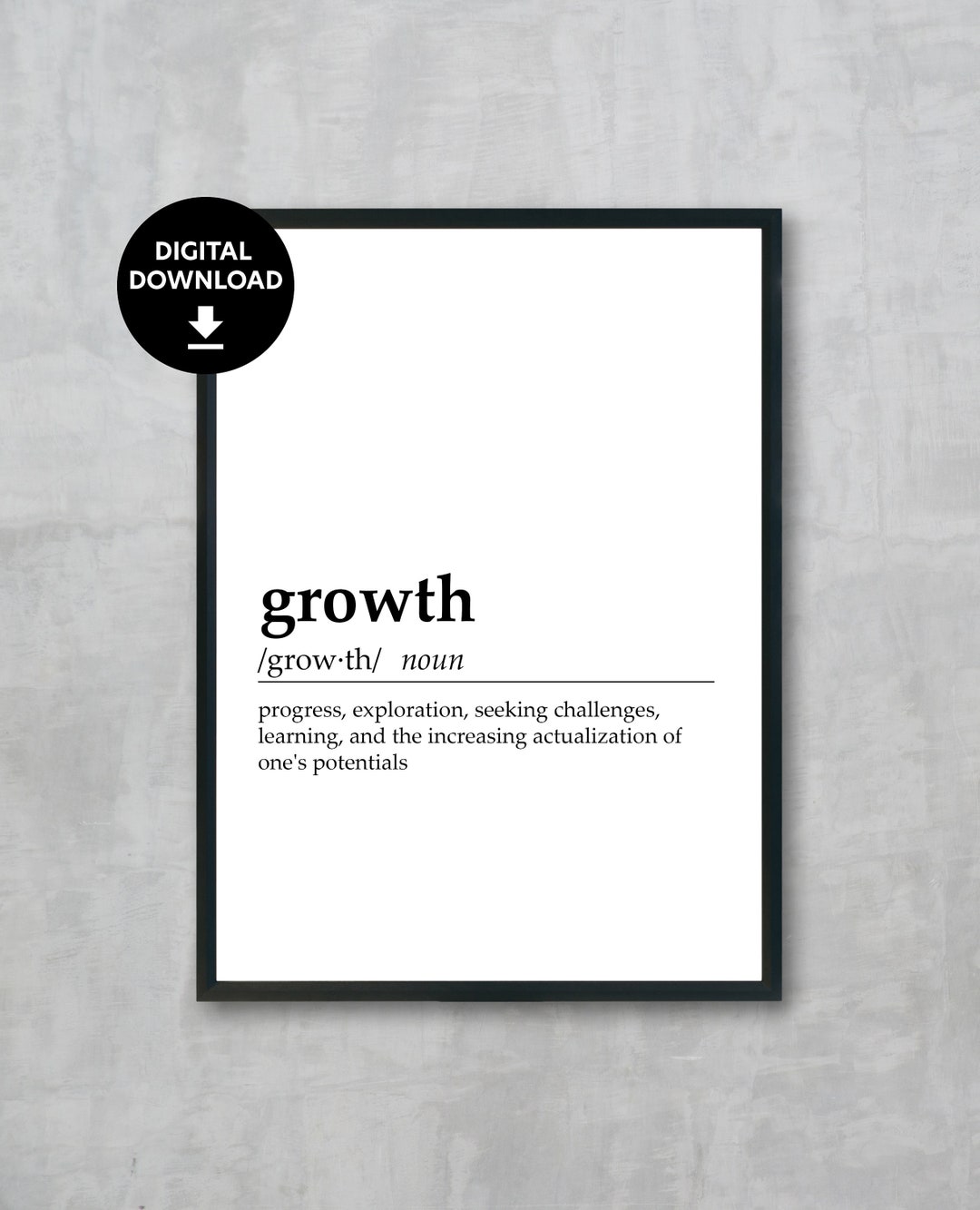 DIGITAL DOWNLOAD, Growth Definition, Growth Poster, Therapist Art ...