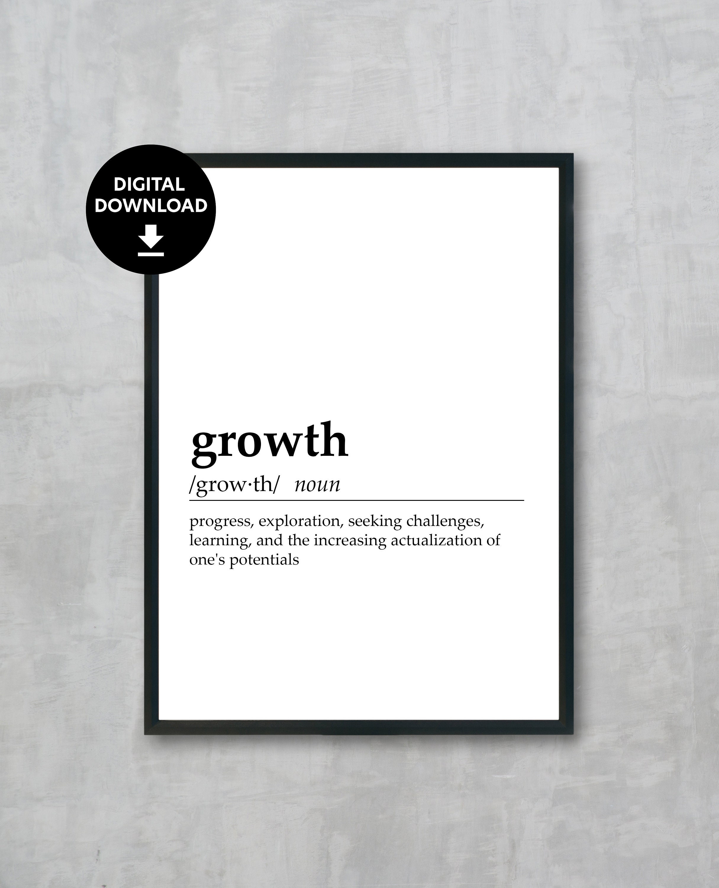 DIGITAL DOWNLOAD, Growth Definition, Growth Poster, Therapist Art ...