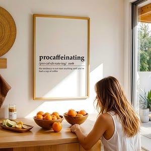 Procaffeinating Printable Wall Art | Minimalist Coffee Decor | Gift for ...