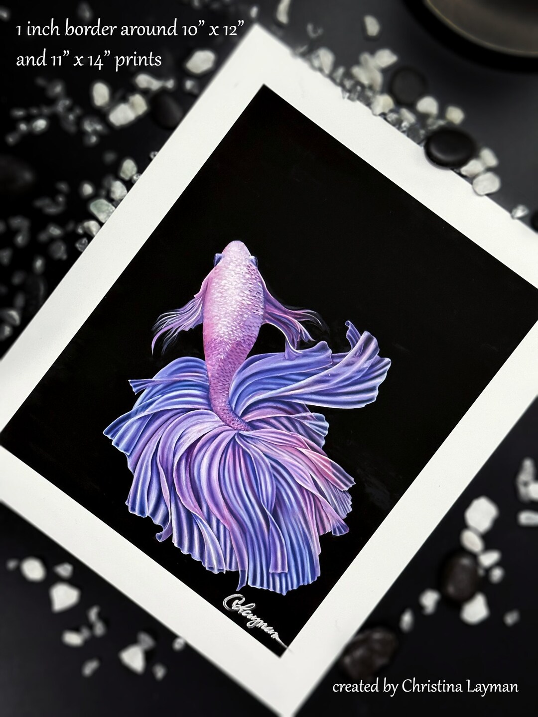 Signed Print | Underwater Ballerina: Pink Betta Fish - Etsy