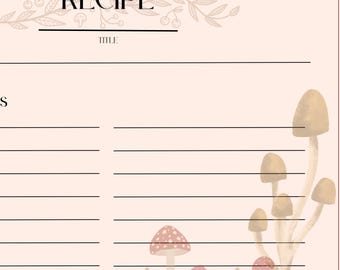 Strawberry Cottagecore Recipe Cards Set | Double-sided 5x7 Printed ...