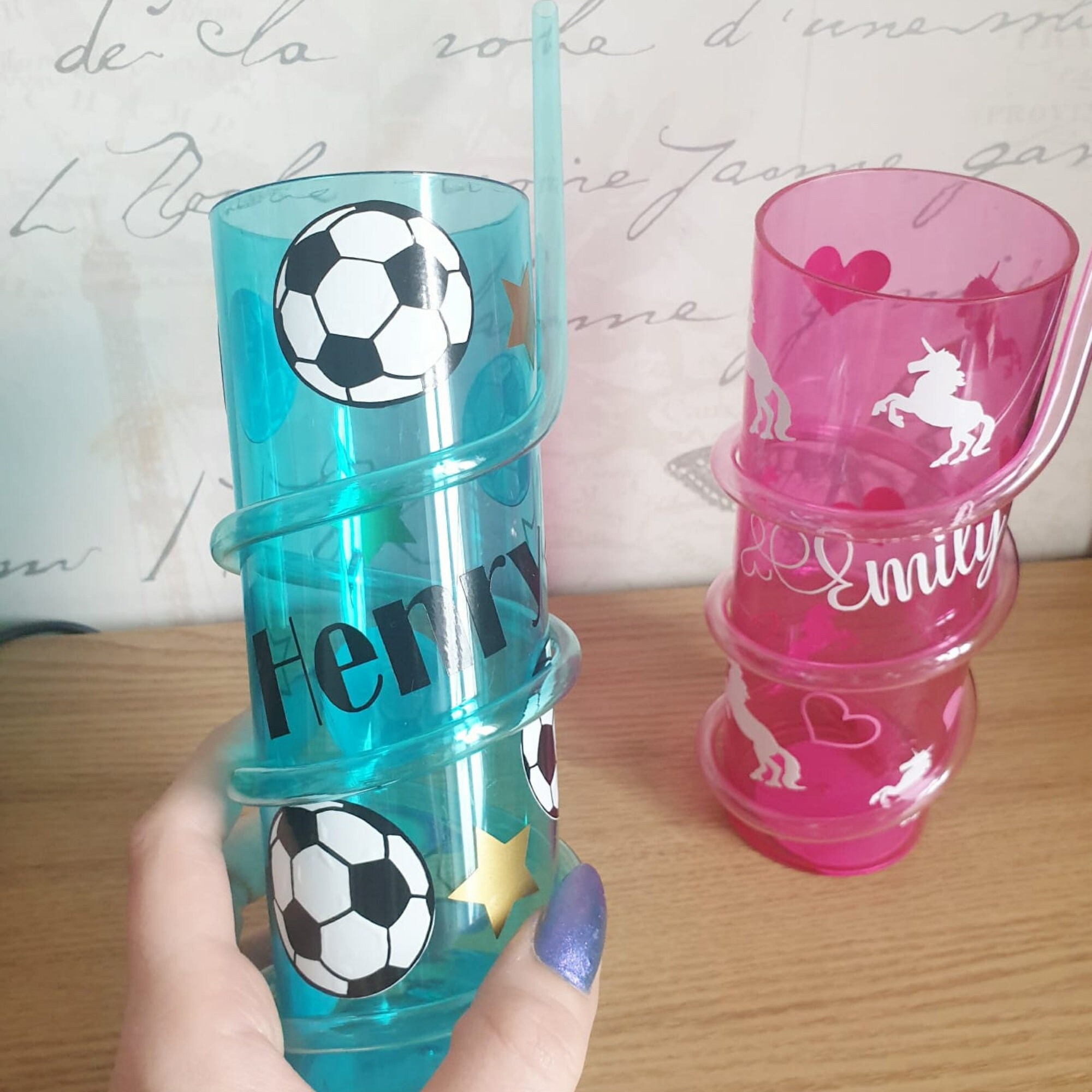 Personalized Crazy Straw Cup Tumbler Coloured Straw Wrapped - Etsy UK