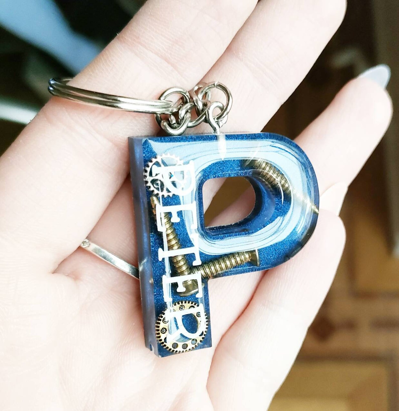 Personalised Initial Keyring With Screws Birthday Gift From a | Etsy UK