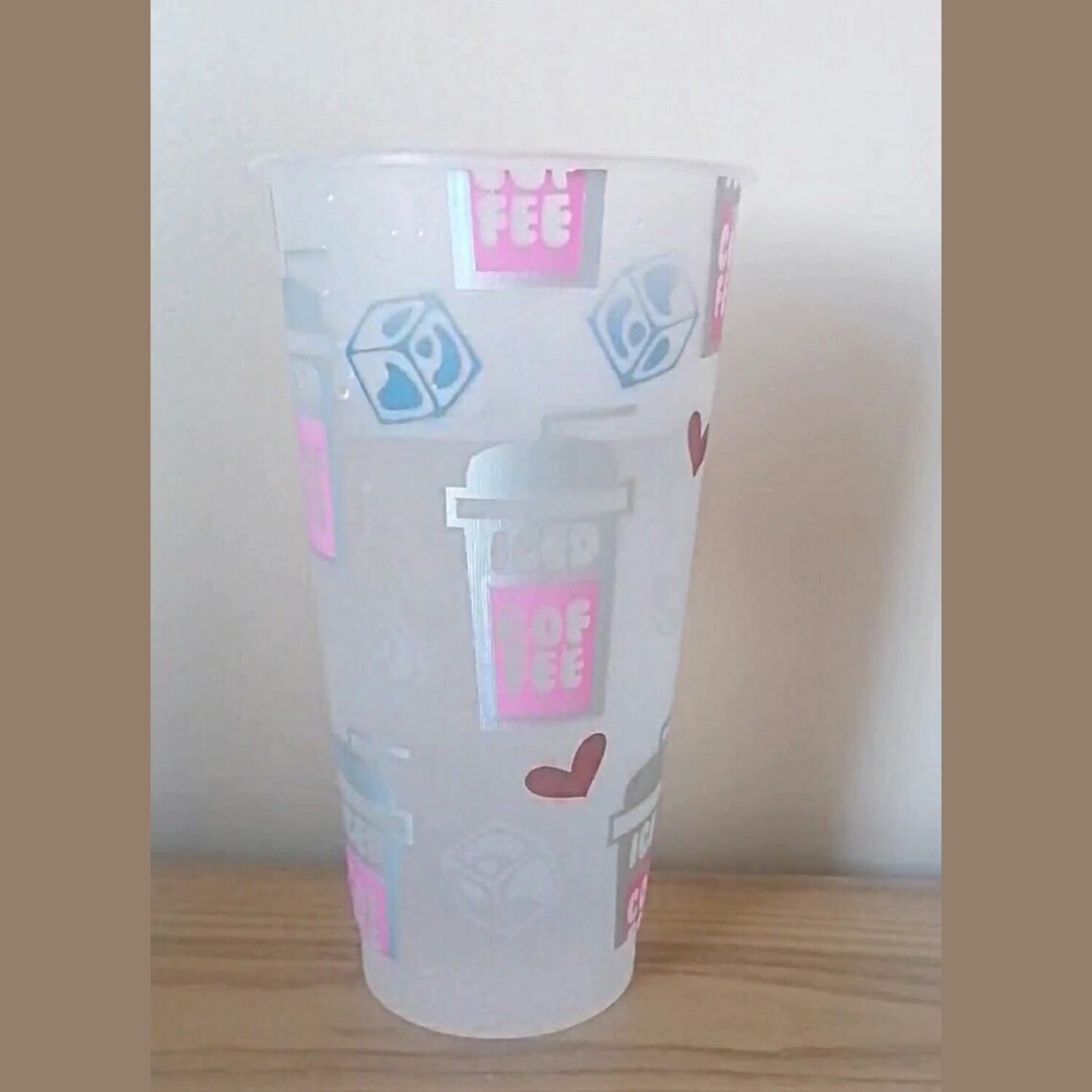 A Personalised 24oz Cold Cup With Iced Latte and Colour - Etsy UK
