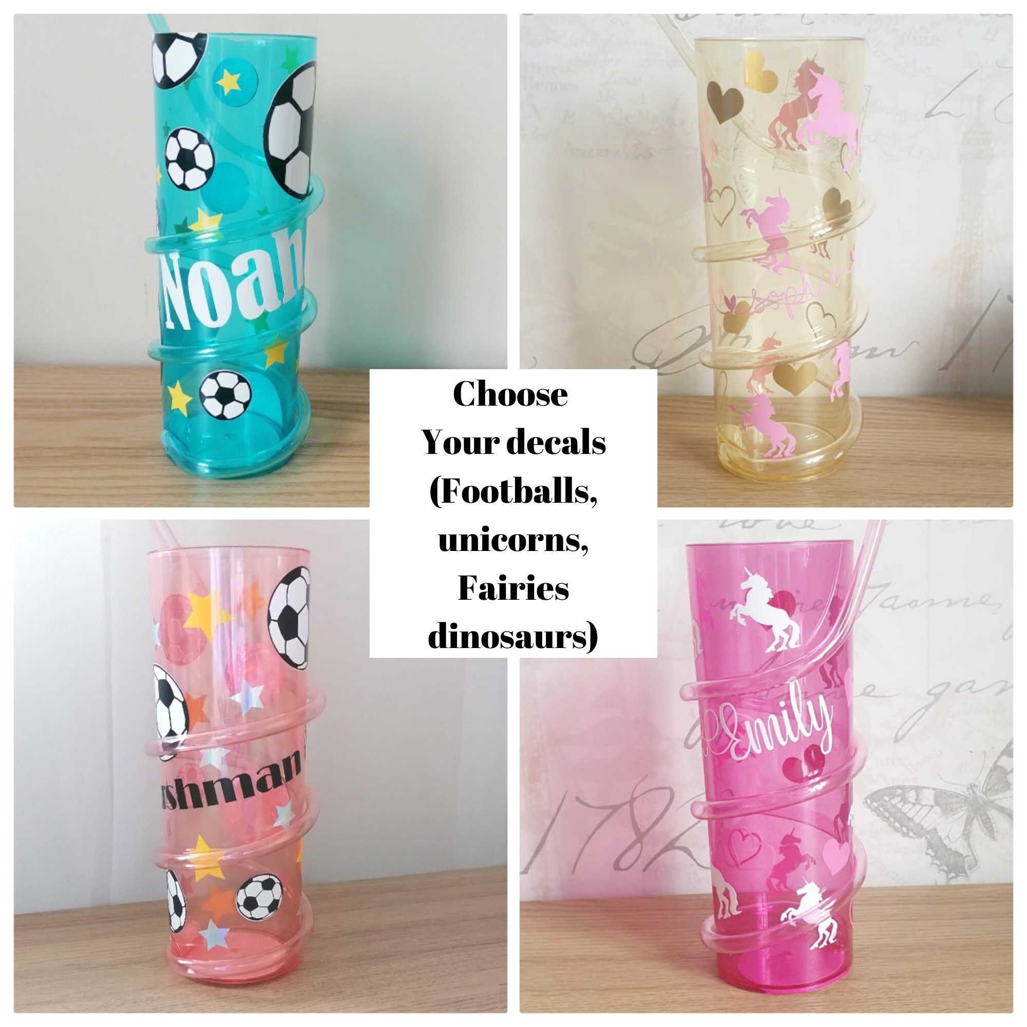 Personalized Crazy Straw Cup Tumbler Coloured Straw Wrapped - Etsy UK