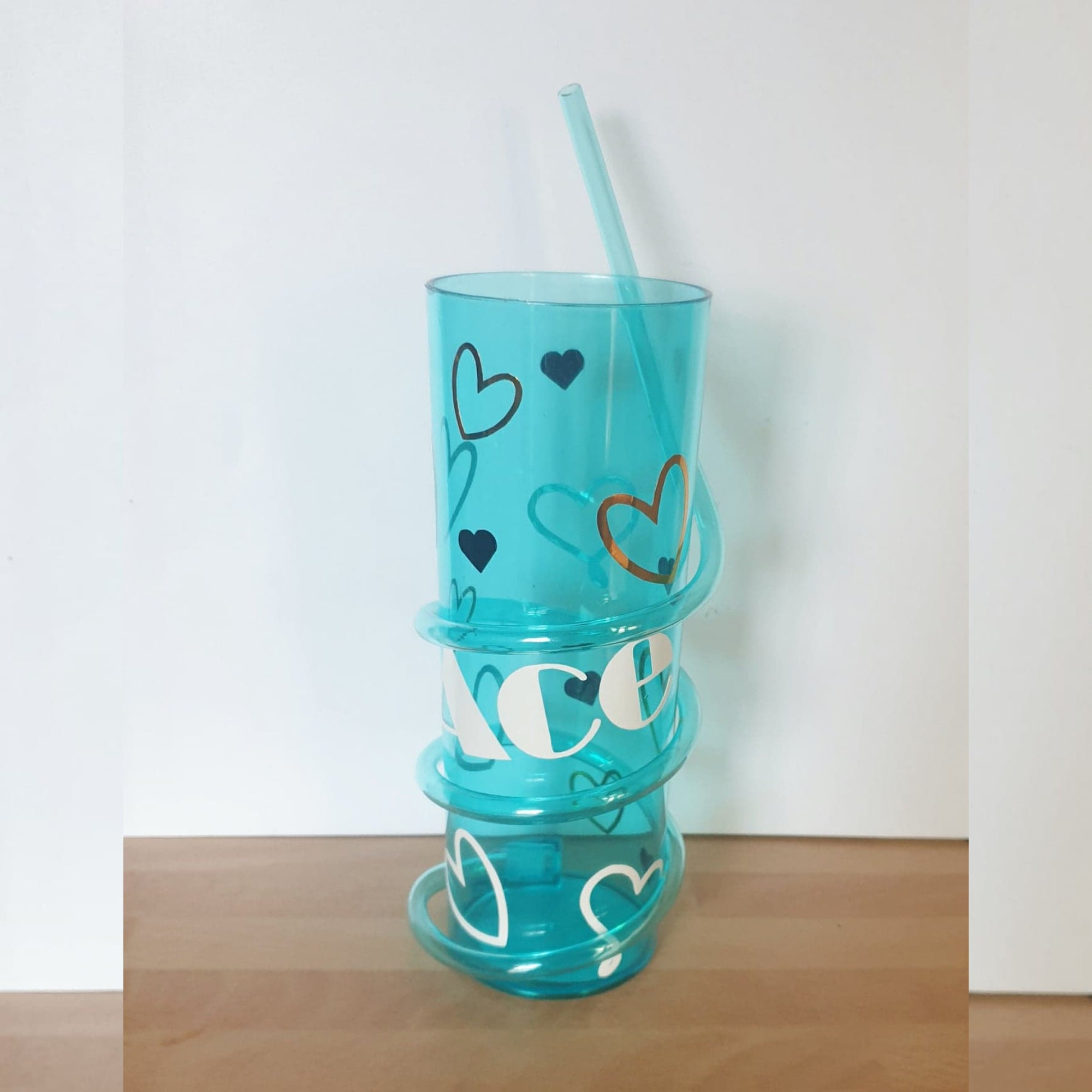 Personalized Crazy Straw Cup Tumbler Coloured Straw Wrapped - Etsy UK
