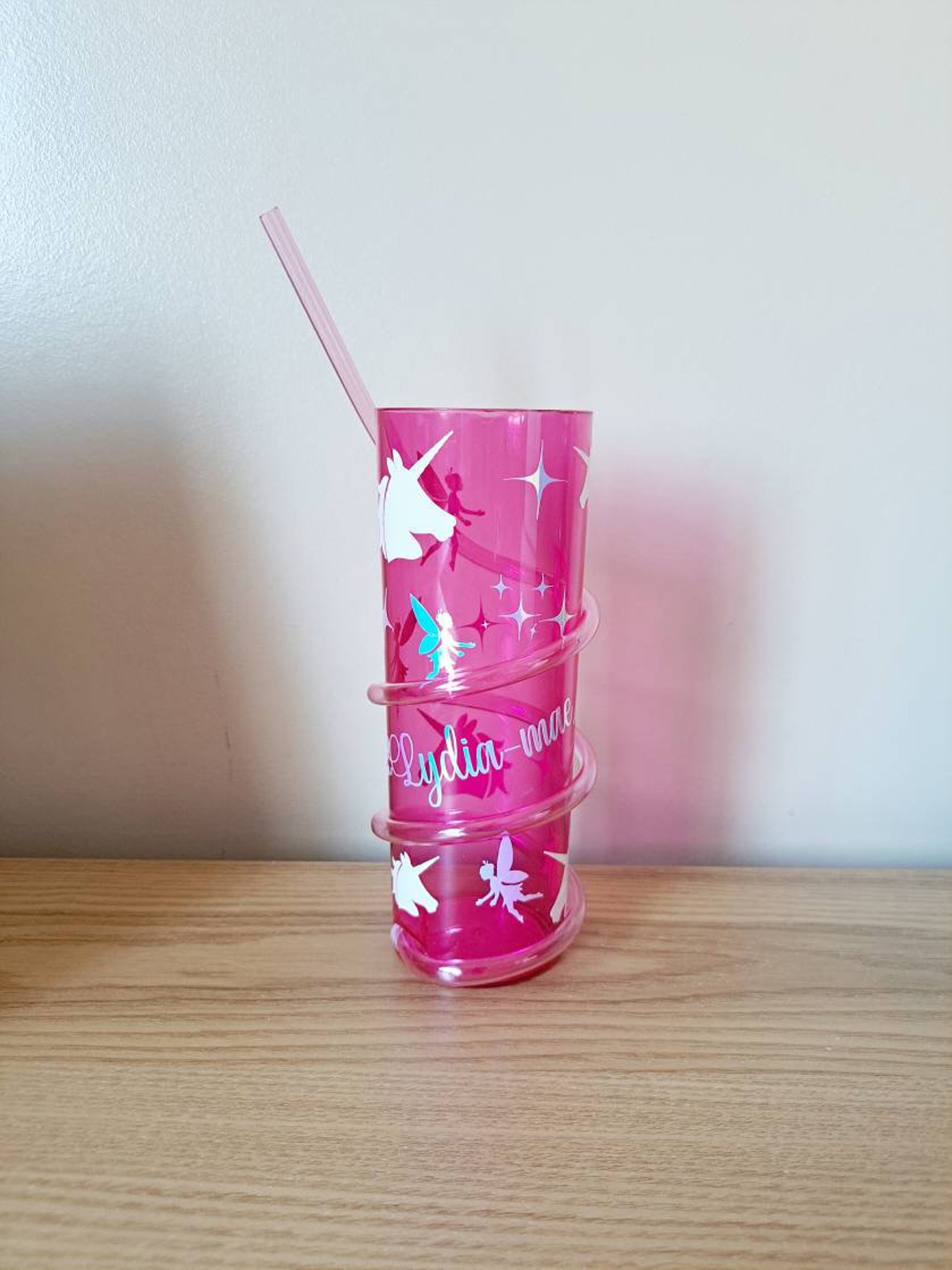 Personalized Crazy Straw Cup Tumbler Coloured Straw Wrapped - Etsy UK