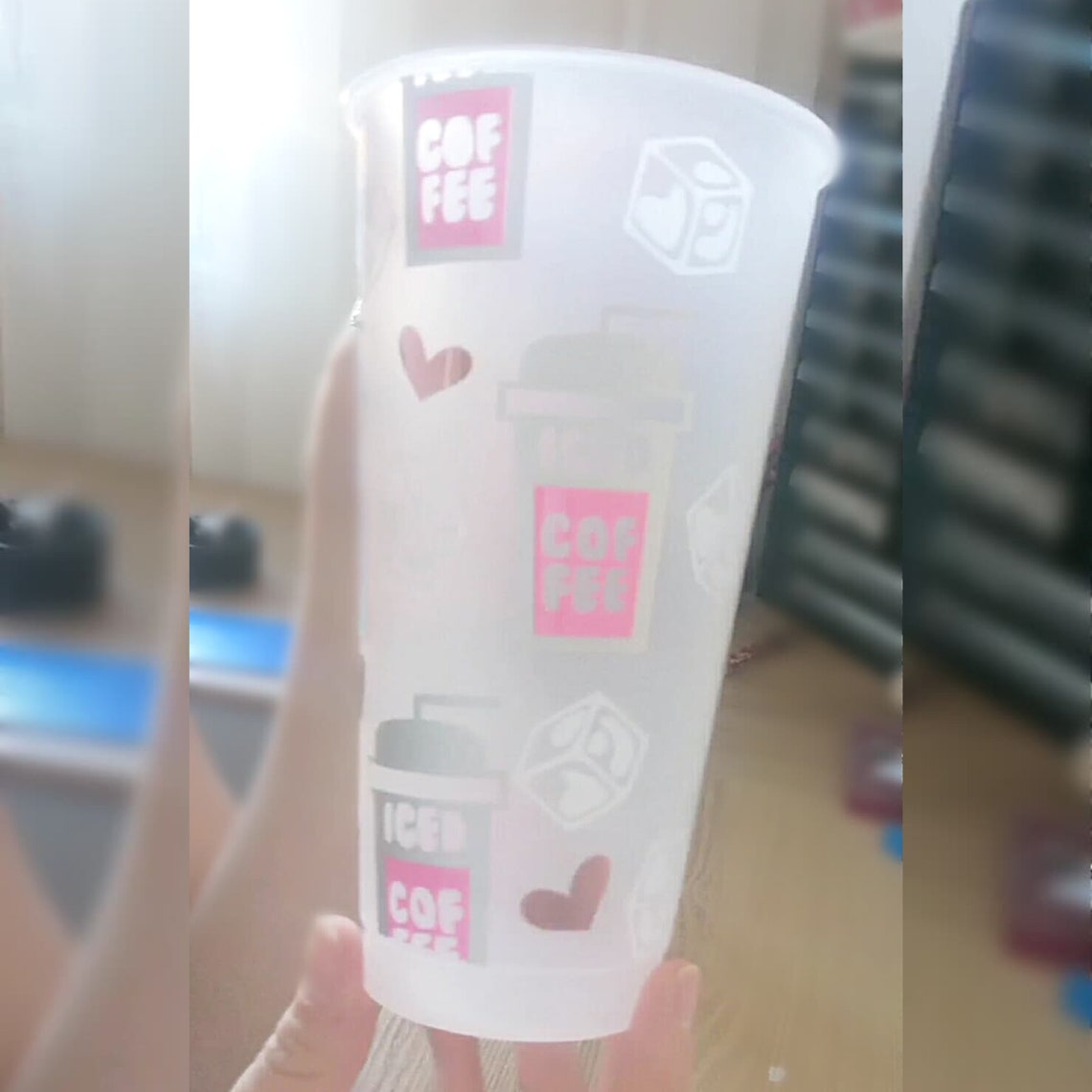 A Personalised 24oz Cold Cup With Iced Latte and Colour - Etsy UK