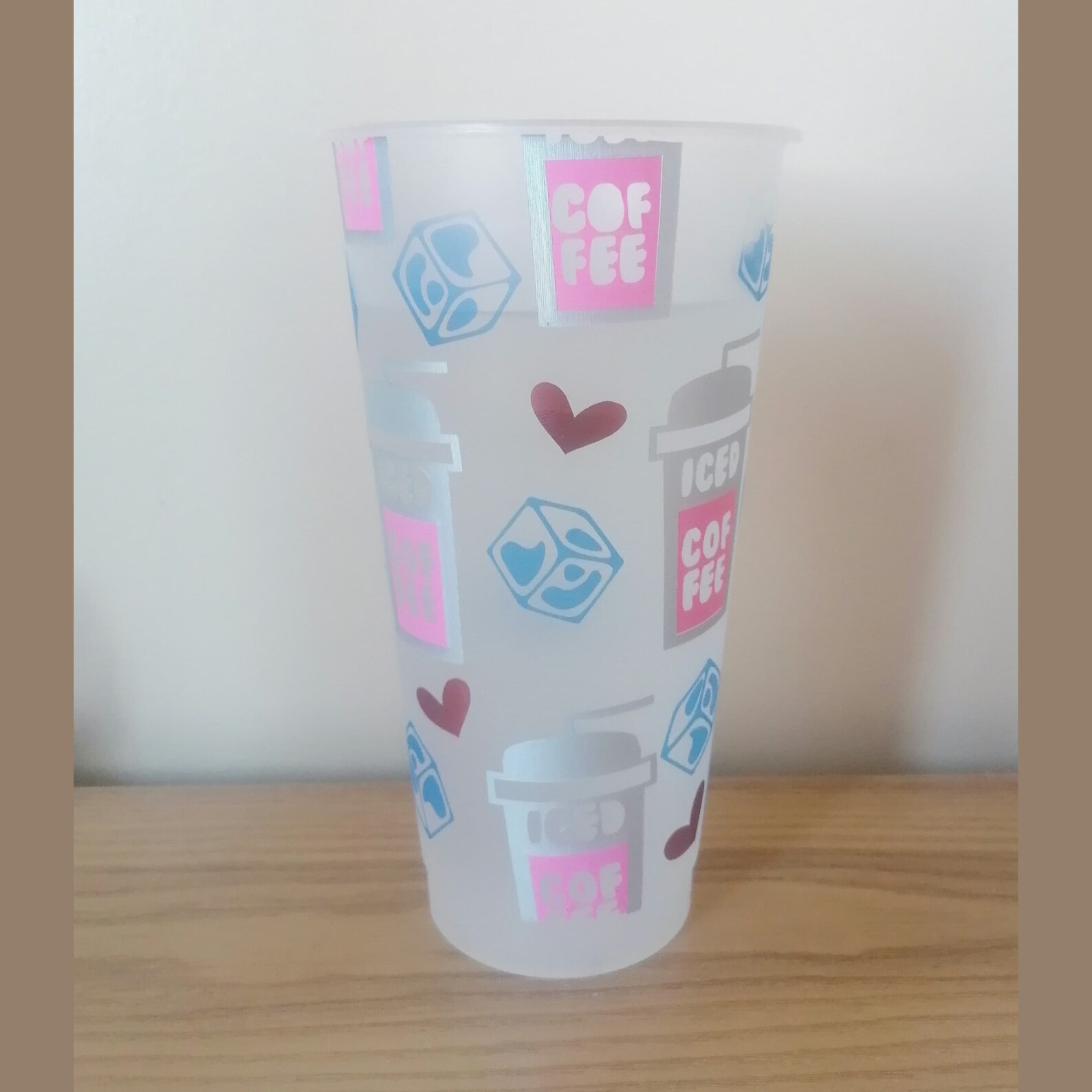 A Personalised 24oz Cold Cup With Iced Latte and Colour - Etsy UK