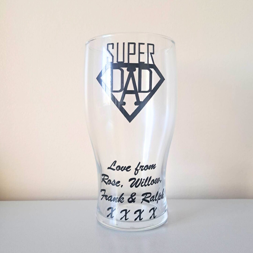 Super Dad Pint Glass Gift for Father Day Personalised Pint - Etsy UK