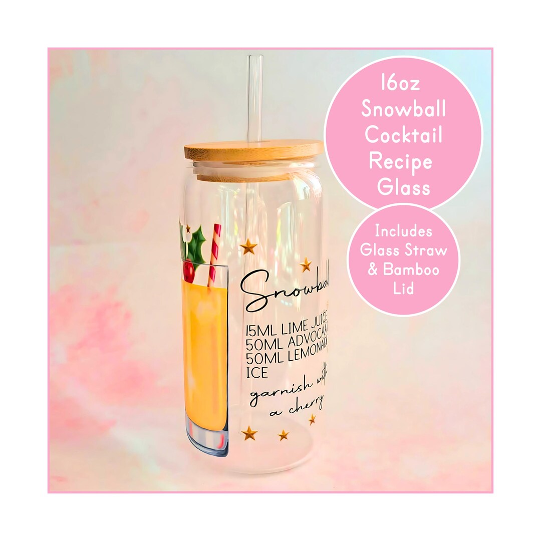 Christmas Themed Snowball Cocktail Mocktail Recipe Glass, 16oz Libby ...
