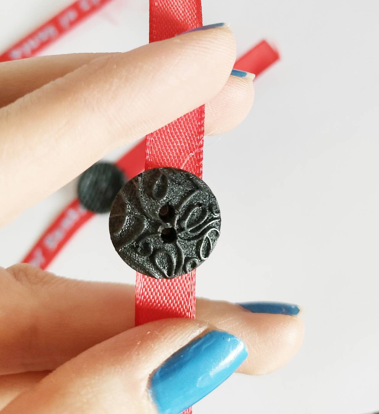 Santa's Lost Button Handmade Santa Button on A Piece of - Etsy UK