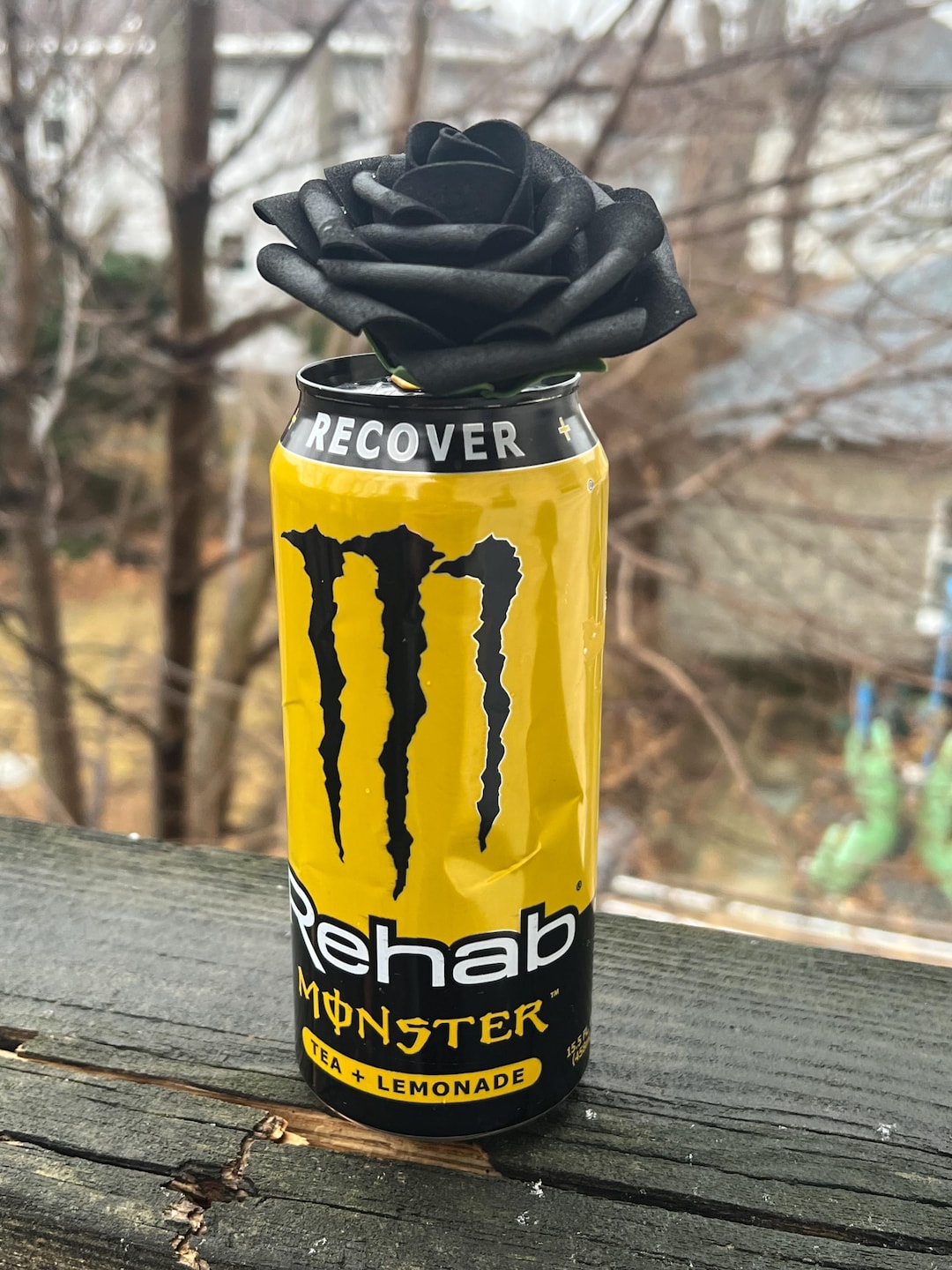Monster Energy Rehab Yellow Can Black Rose Collectible Can Desk ...