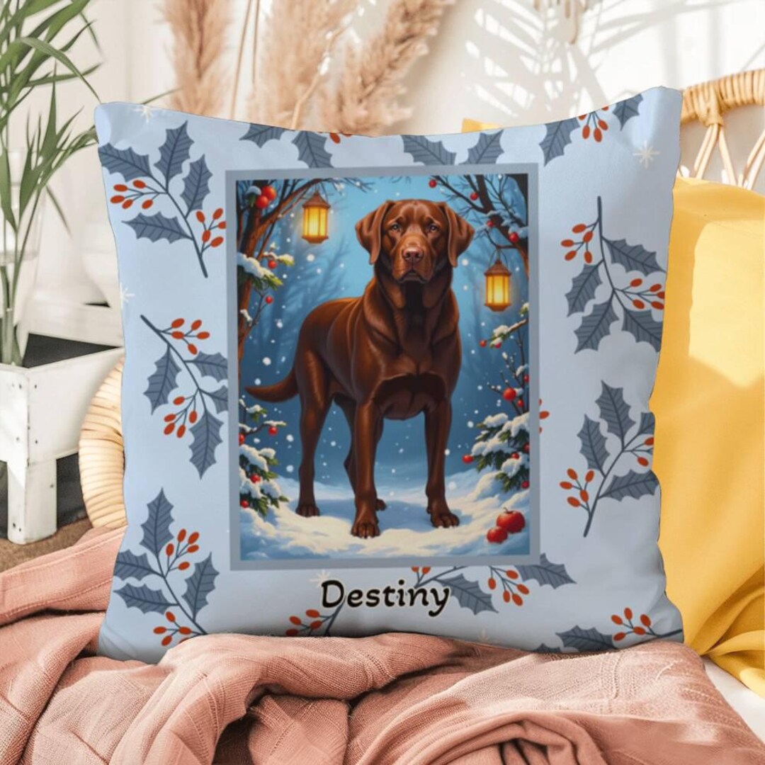 Labrador Retriever (chocolate) Throw Pillow - Custom Lab Pillow, Cozy ...