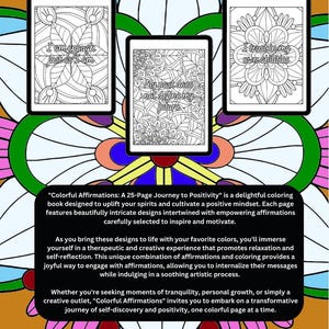 Colorful Affirmations: Relaxing Coloring Book Pages, Beautiful Designs ...