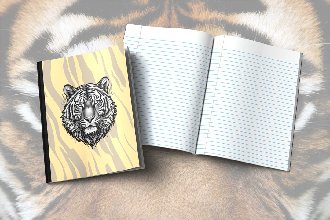 Majestic Roar: Tiger-themed Composition Notebook, 100 Pages, Wide Ruled ...