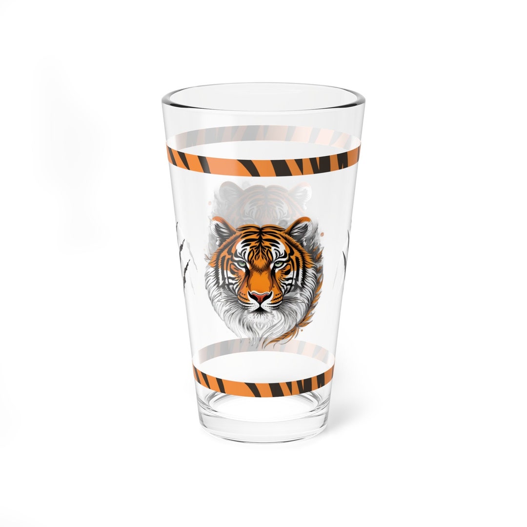 Bold Resilience: 16oz Tiger-inspired Mental Health Pint Glass - Etsy