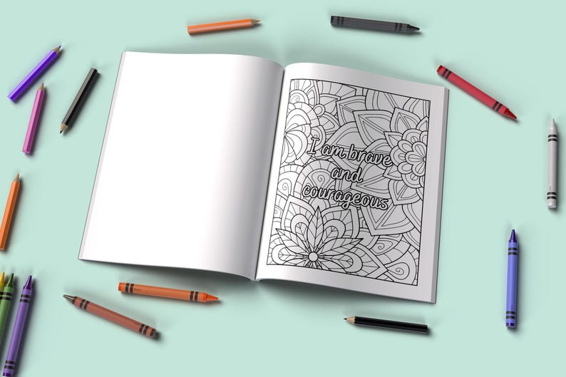Colorful Affirmations: Relaxing Coloring Book Pages, Beautiful Designs ...