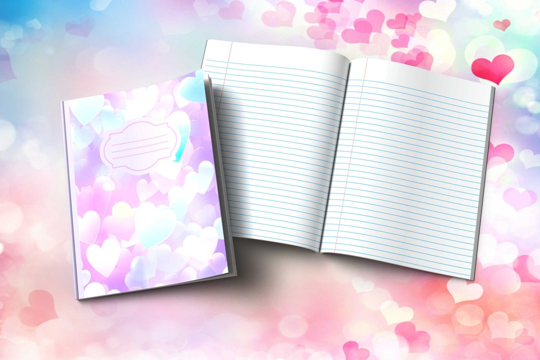 Heart-themed Composition Notebook H6 - Etsy