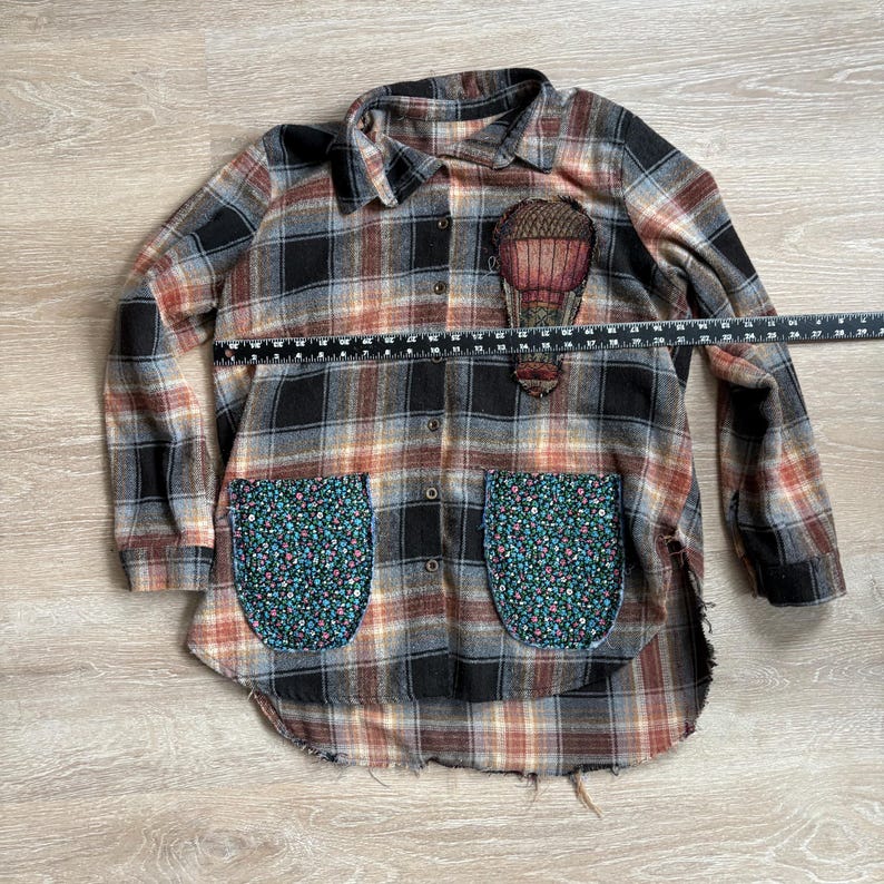 Bright Eyes Upcycled Distressed Flannel Shirt Jacket - Etsy