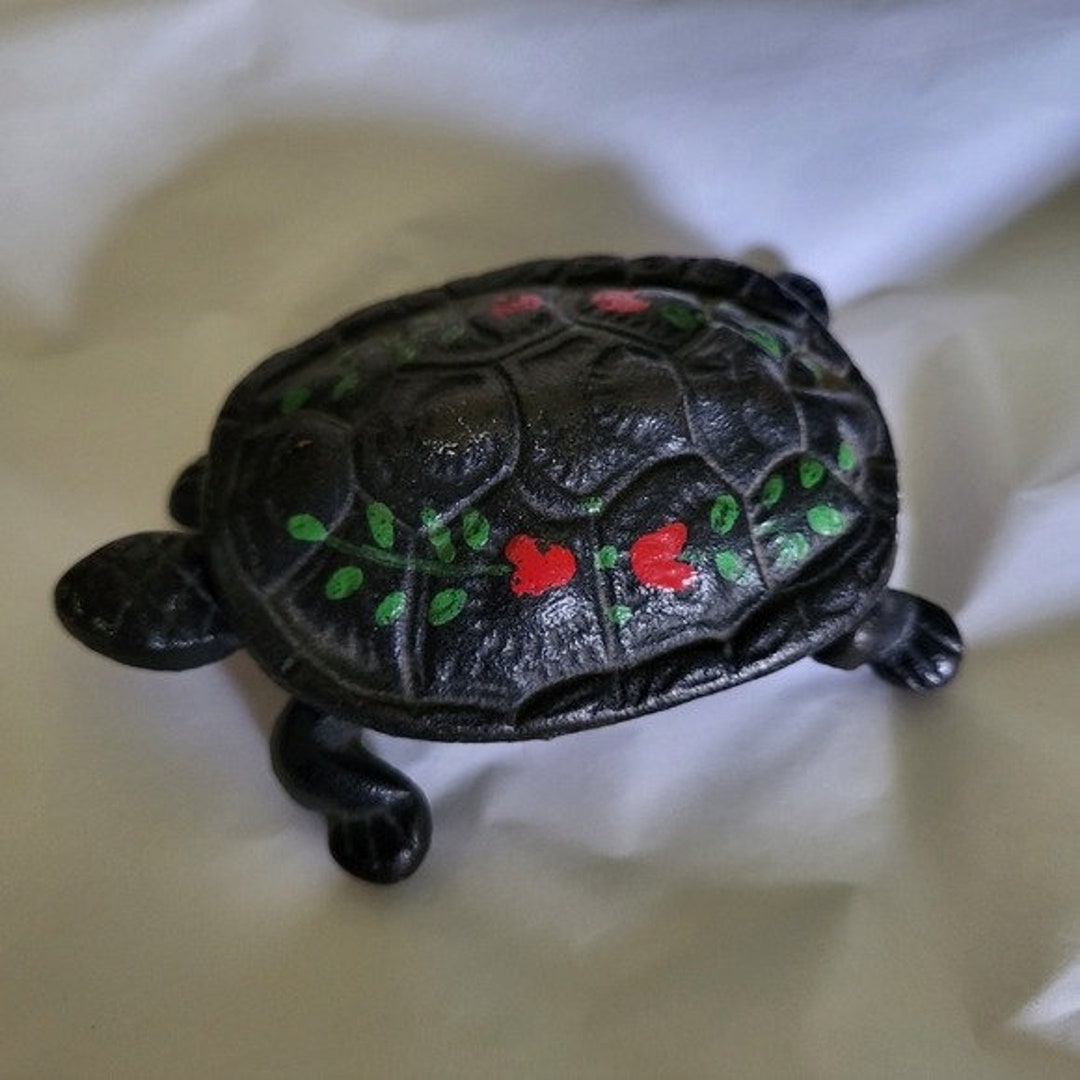 Vintage Cast Iron Turtle Match Box - Etsy