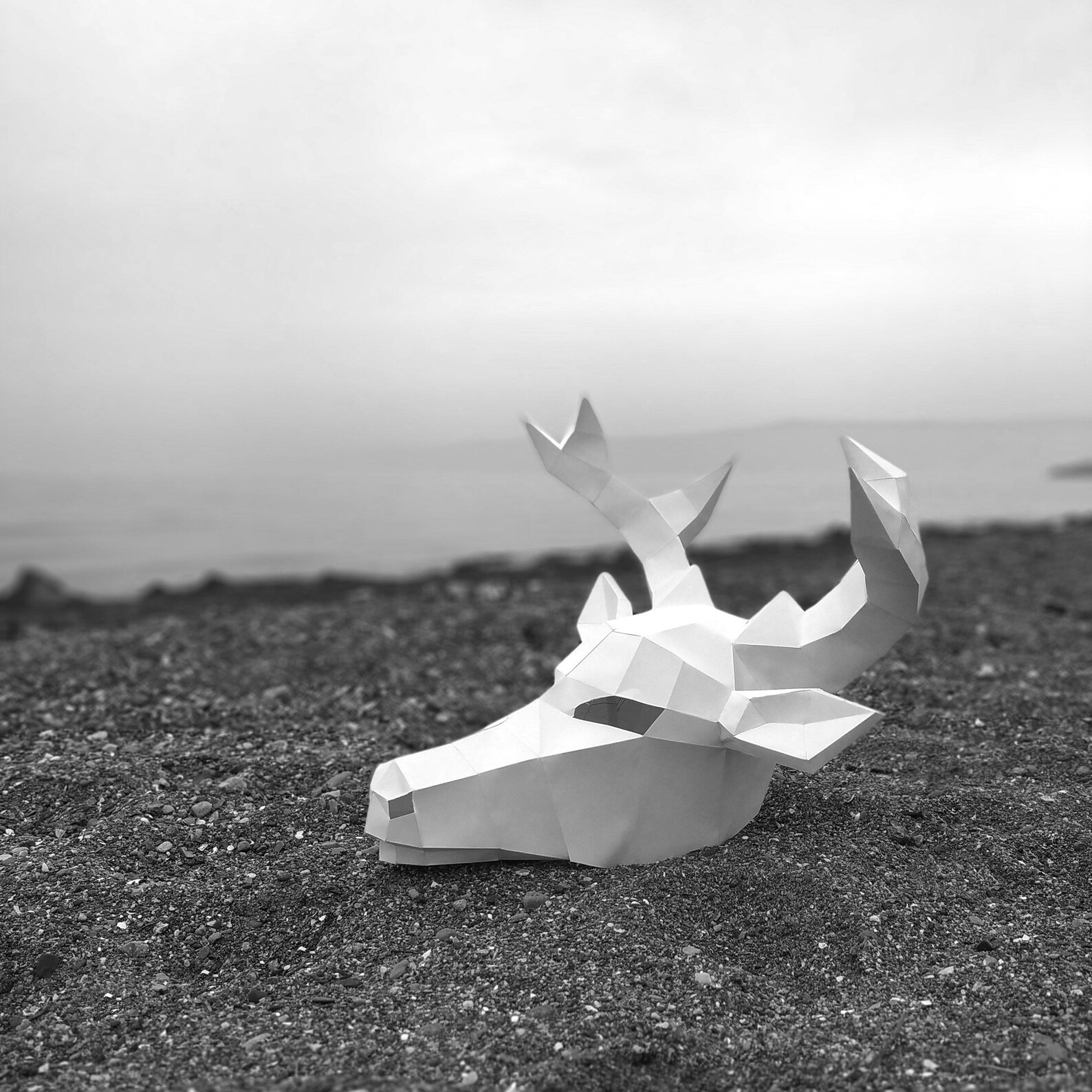 3d Deer Head Mask Pdf Pattern With Mask Holder Papercraft , 3d Stag ...