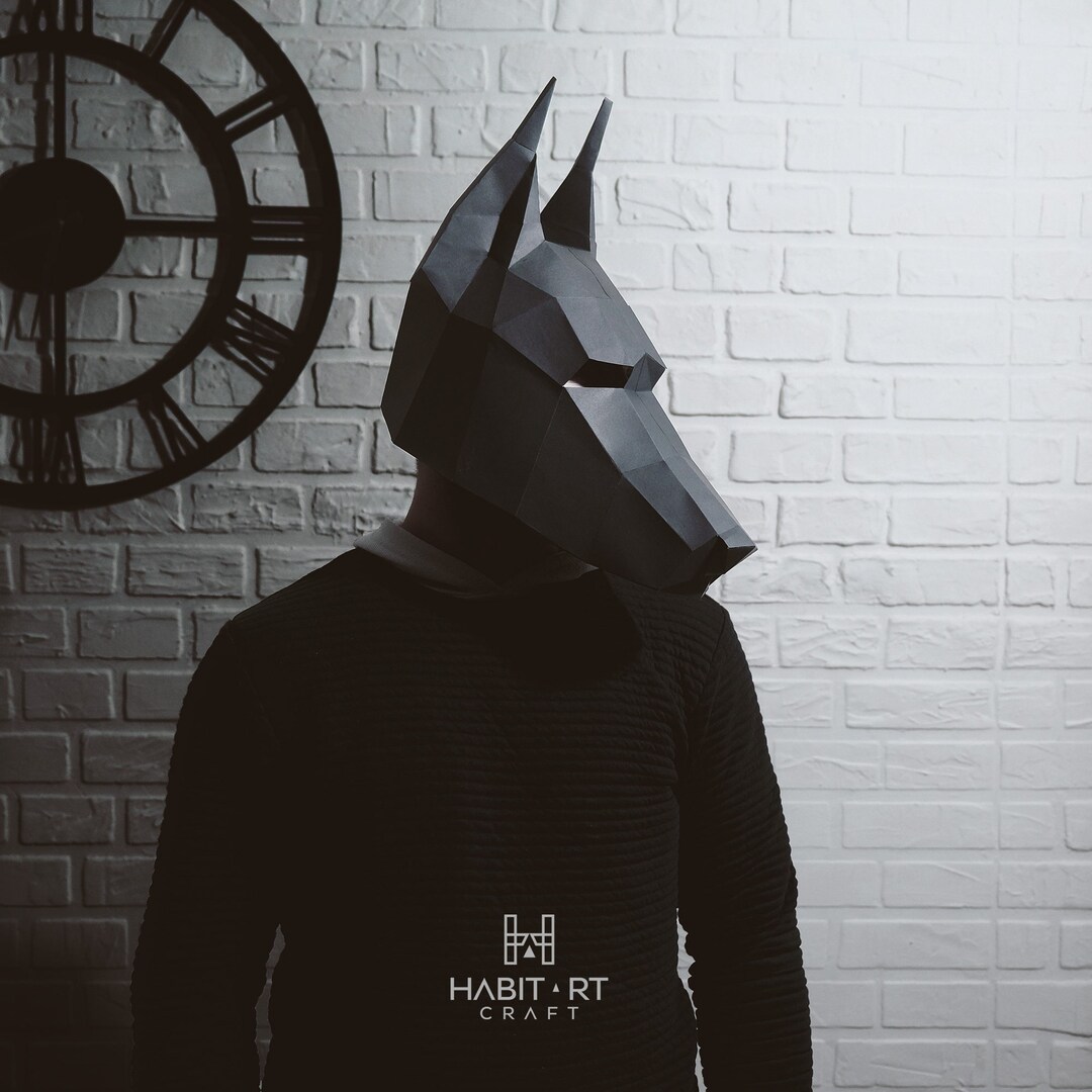 3d Doberman Mask PDF Pattern With Mask Holder Easy Paper Craft, Cosplay ...